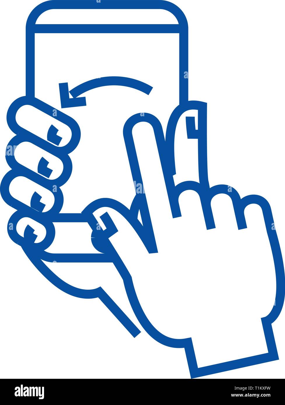 Touch screen gesture line icon concept. Touch screen gesture flat ...