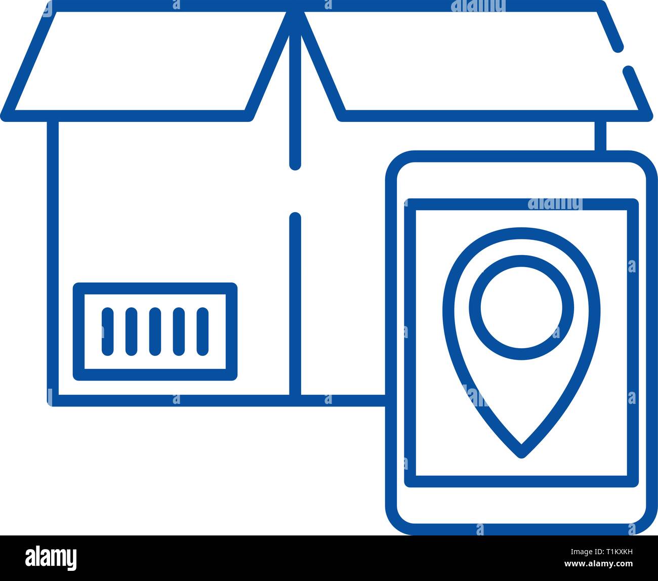 Tracking number line icon concept. Tracking number flat vector symbol ...