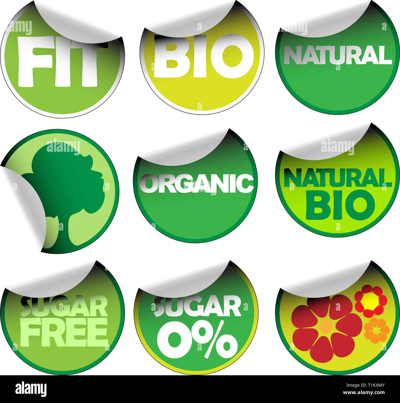 Set of labels for organic, fresh, healthy, bio food Stock Vector Image ...