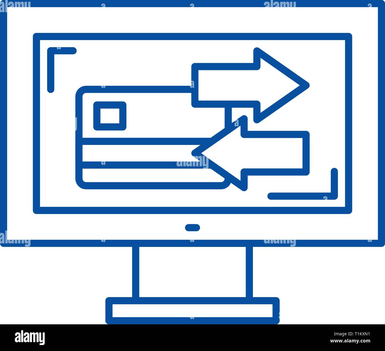Transactions line icon concept. Transactions flat vector symbol, sign ...