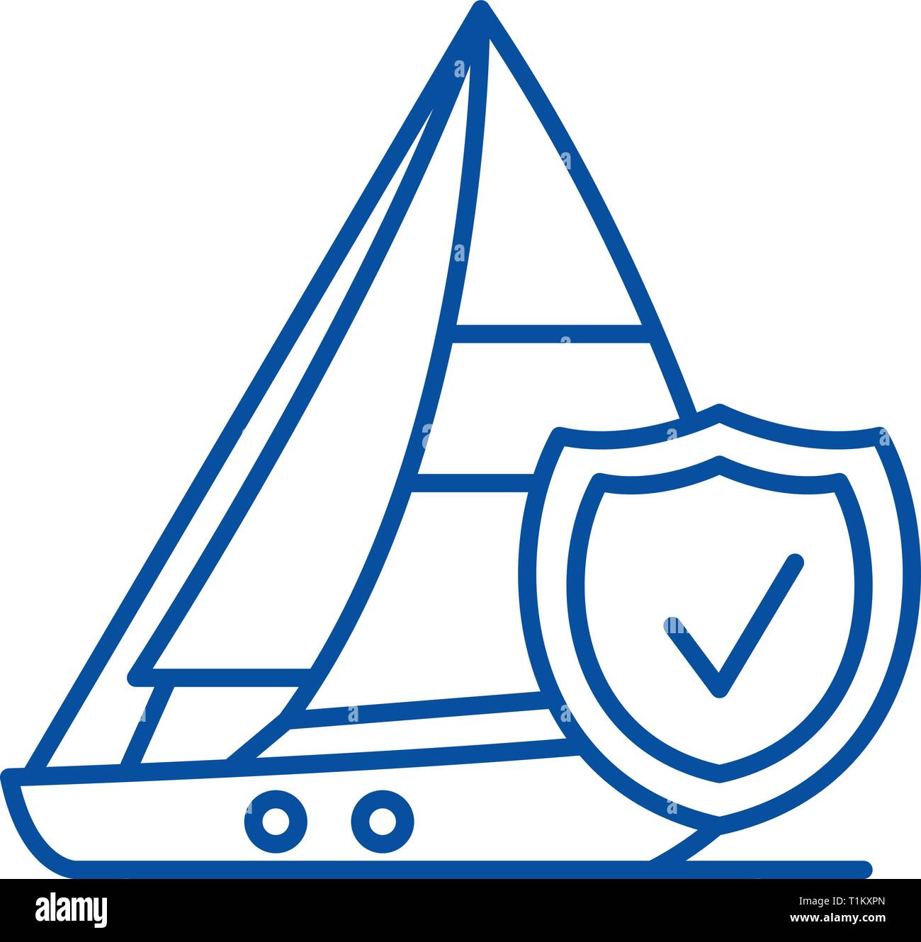 Travel insurance line icon concept. Travel insurance flat vector symbol ...