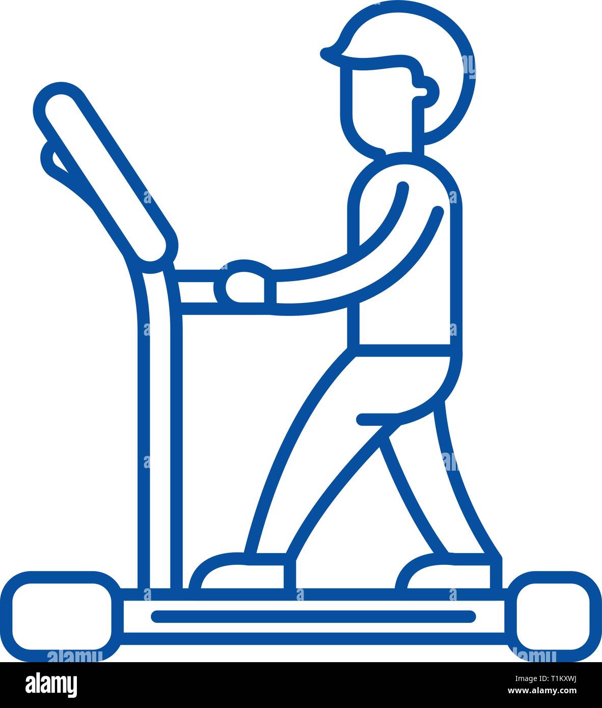 Treadmill line icon concept. Treadmill flat vector symbol, sign ... Treadmill line icon concept. Treadmill flat vector symbol, sign ...