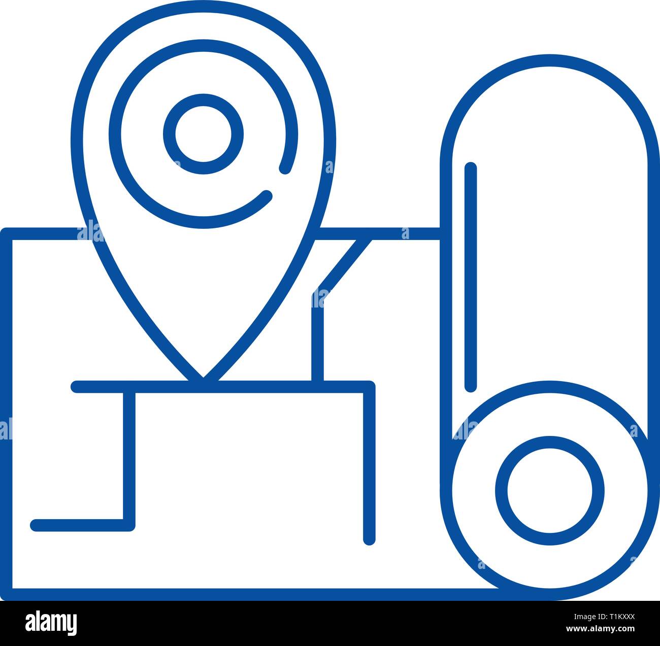 Trekking route line icon concept. Trekking route flat vector symbol ...