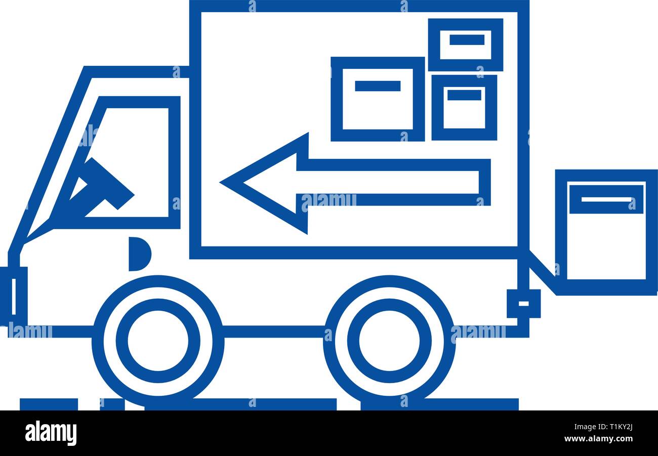 Truck, delivery shipping line icon concept. Truck, delivery shipping ...