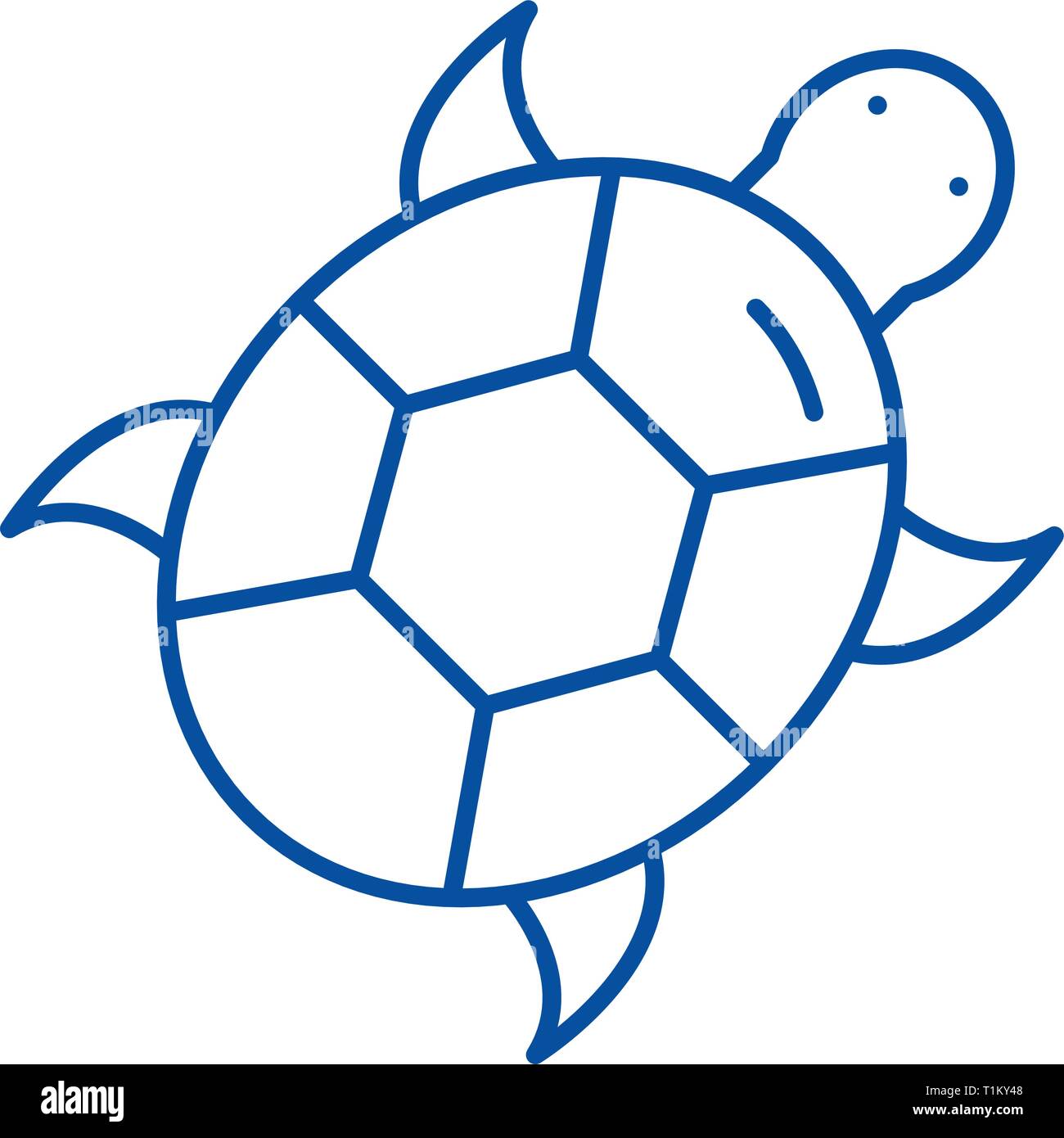 Turtle line icon concept. Turtle flat vector symbol, sign, outline ...