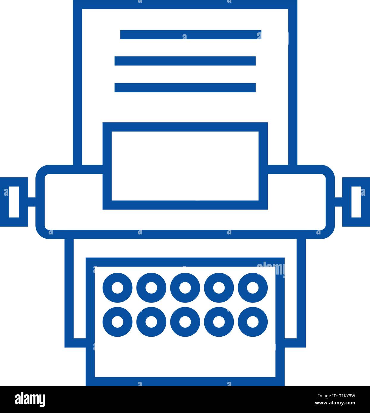 Type writer line icon concept. Type writer flat vector symbol, sign ...