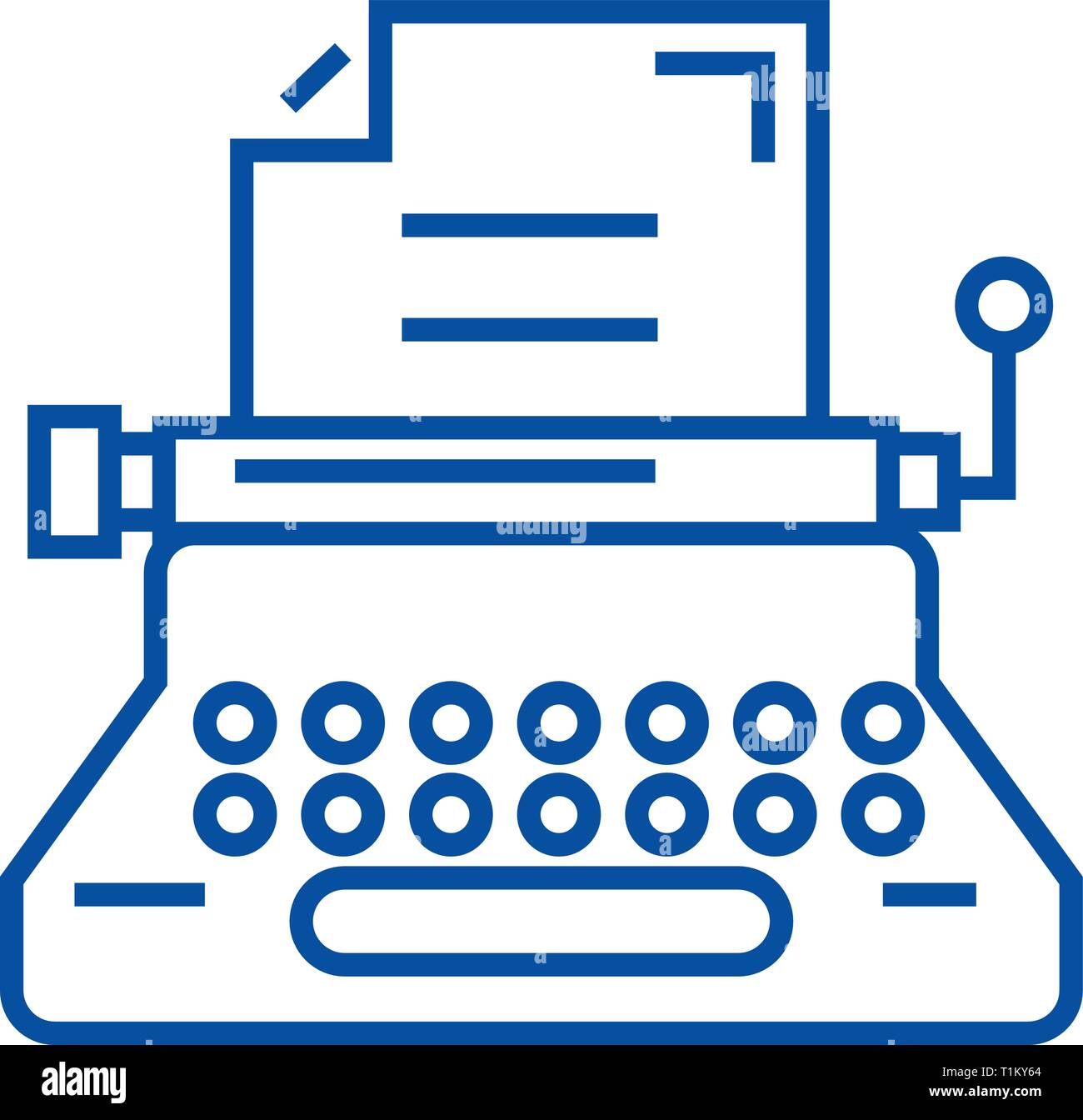Typewriter,writer,writing,copywriting line icon concept. Typewriter ...
