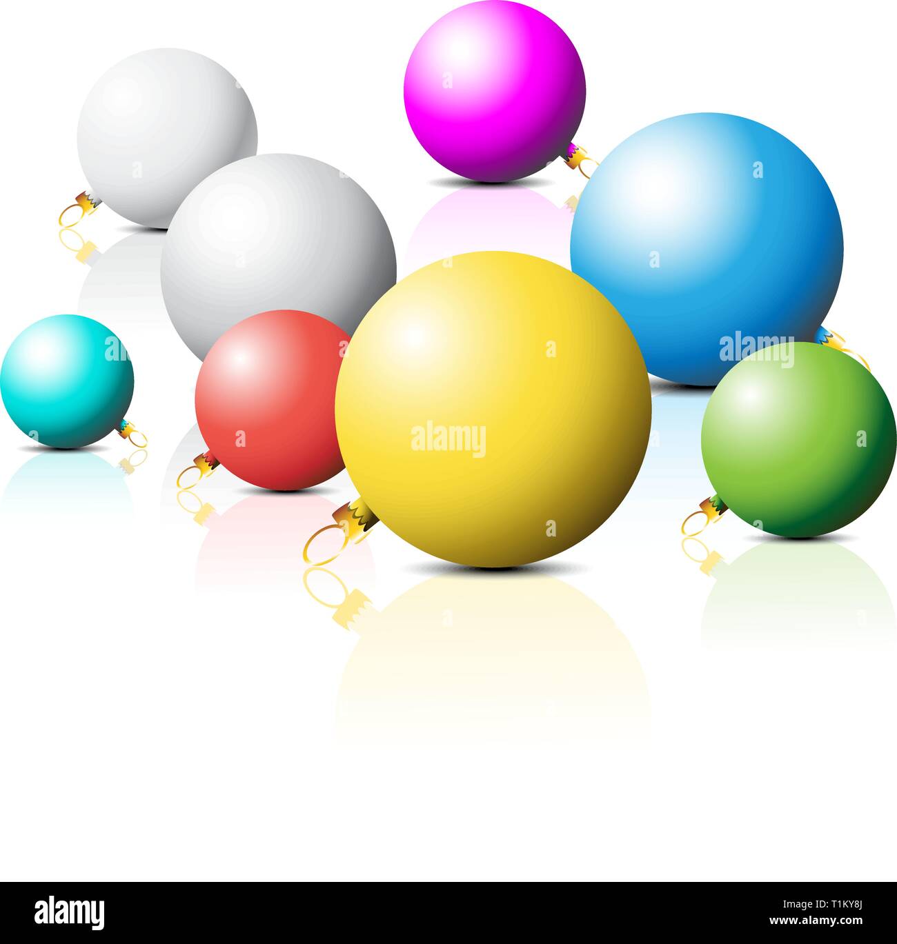 Mirror ball reflections white Stock Vector Images - Alamy