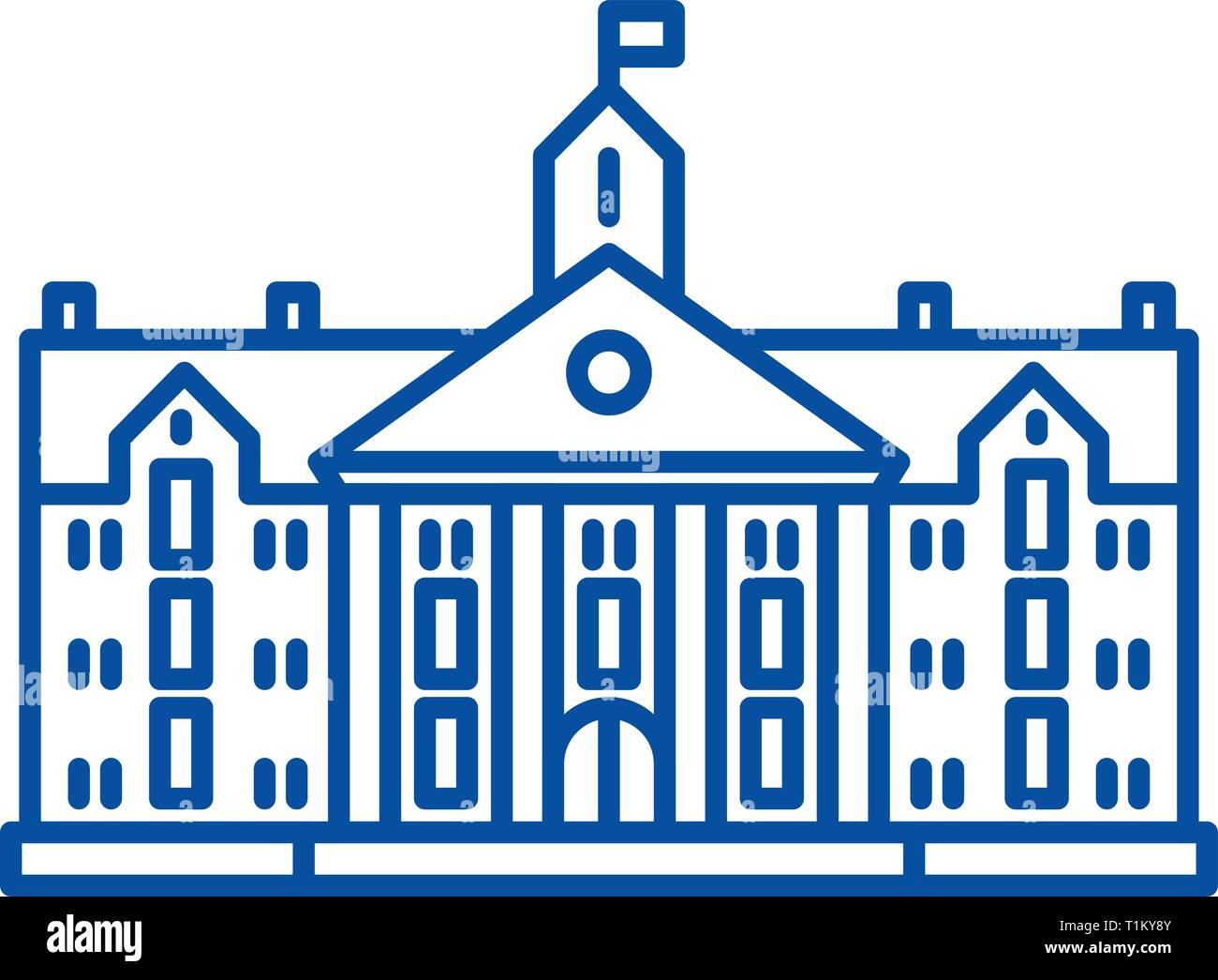 University line icon concept. University flat vector symbol, sign ...