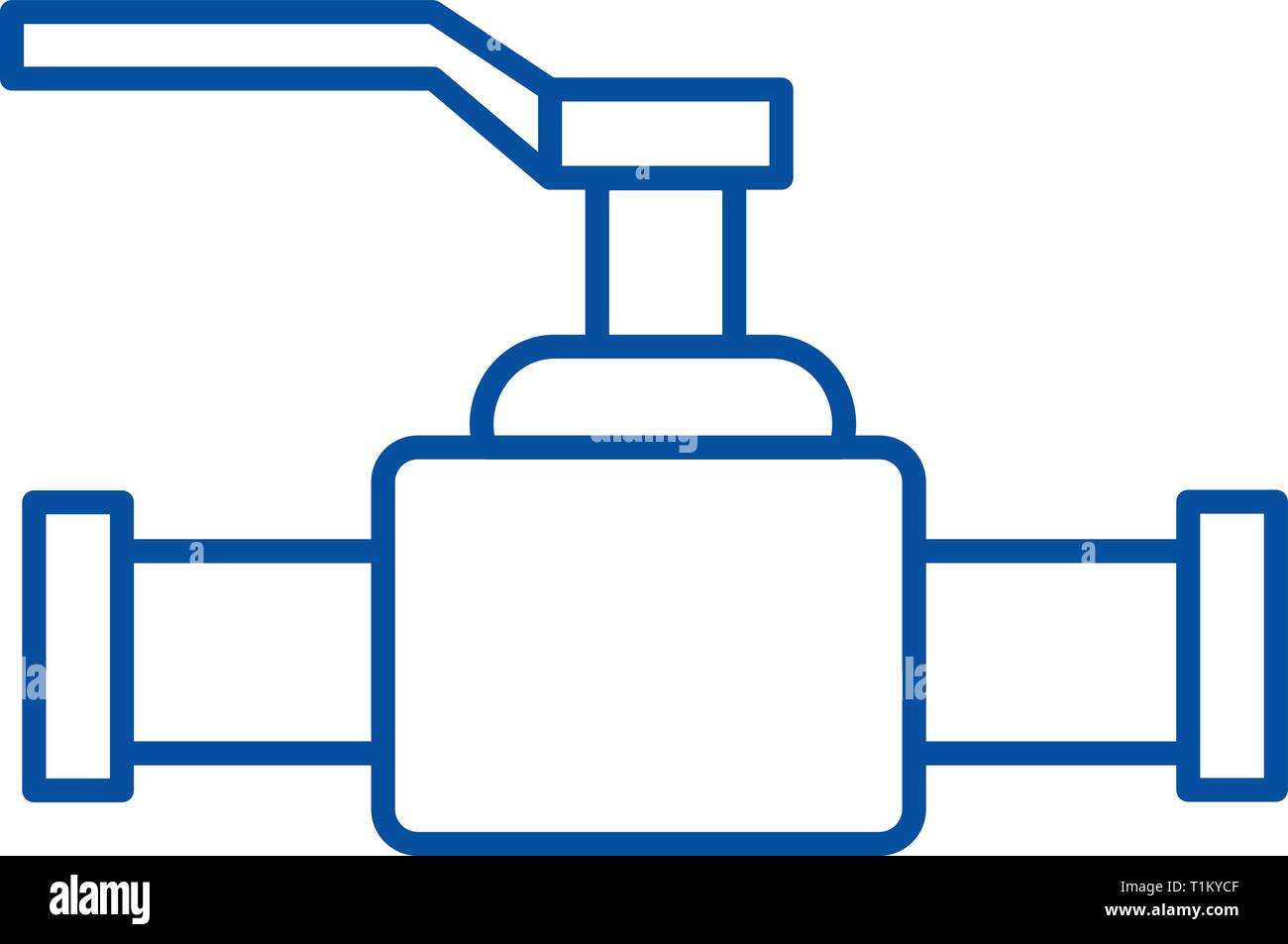 Valve illustration line icon concept. Valve illustration flat vector ...