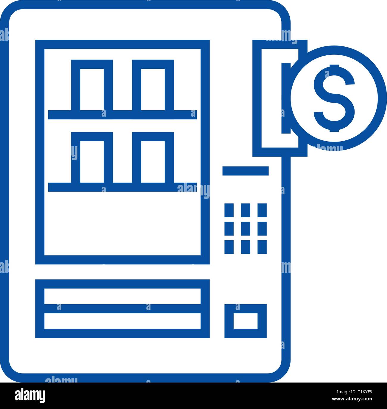 Vending machines line icon concept. Vending machines flat vector symbol ...