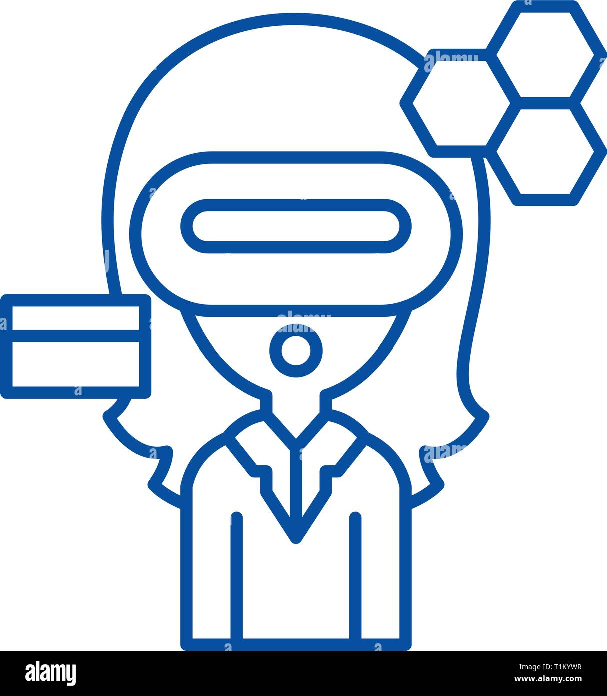 Virtual reality business line icon concept. Virtual reality business ... Virtual reality business line icon concept. Virtual reality business ...