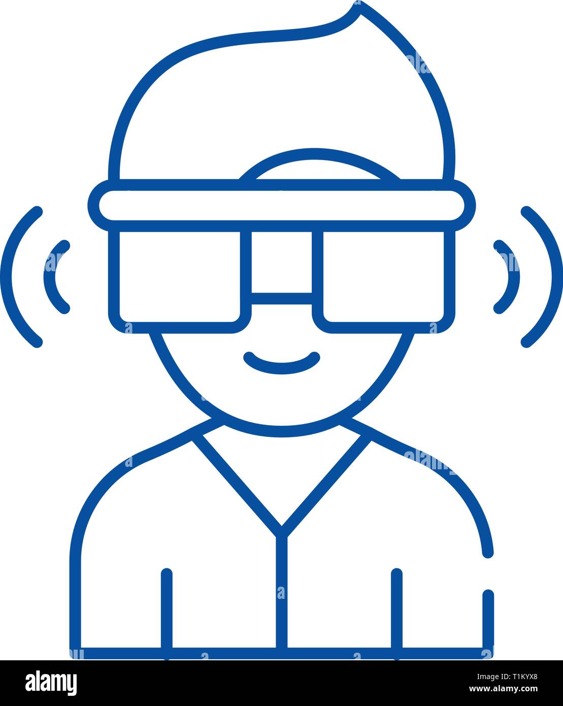 Virtual reality glasses line icon concept. Virtual reality glasses flat ... Virtual reality glasses line icon concept. Virtual reality glasses flat ...