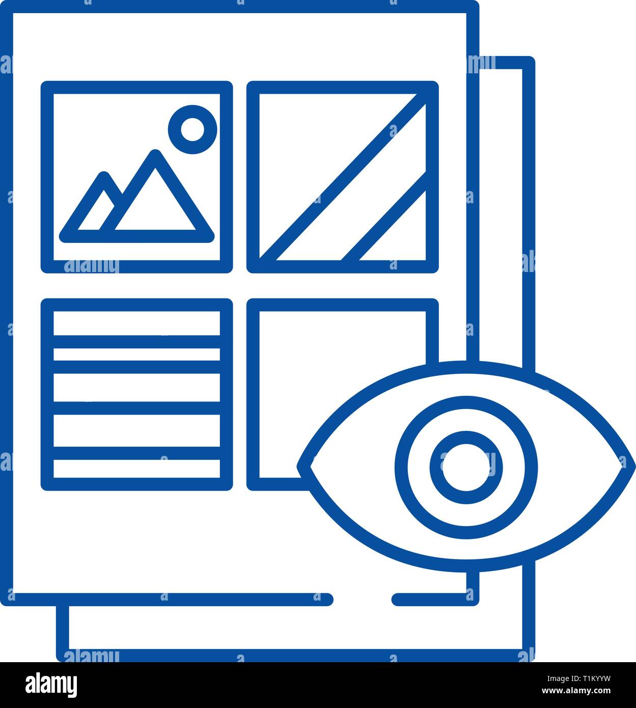 Visual document line icon concept. Visual document flat vector symbol ...