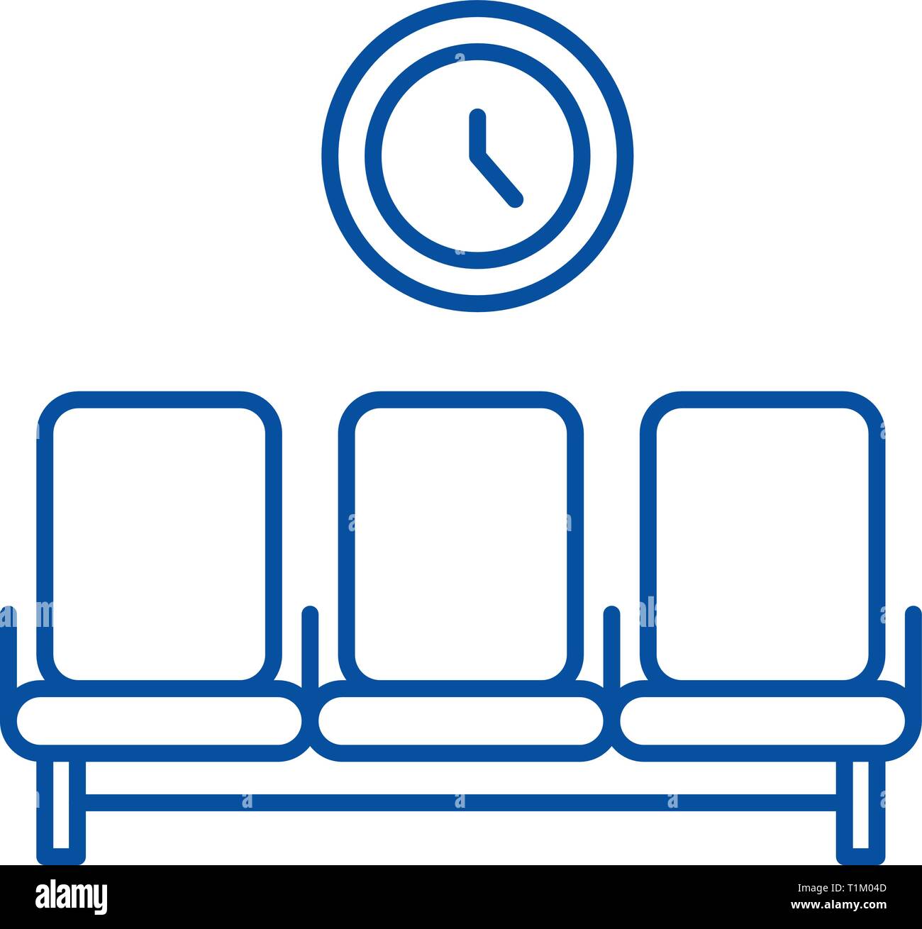 Waiting room line icon concept. Waiting room flat vector symbol, sign, outline illustration ...