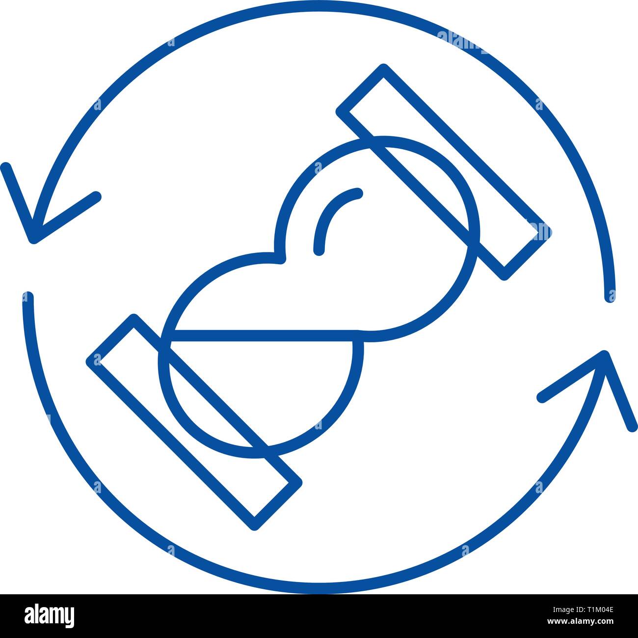 Waiting time line icon concept. Waiting time flat vector symbol, sign ...