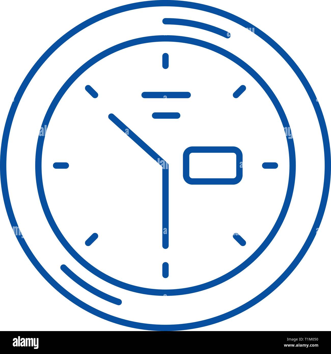 Wall clock line icon concept. Wall clock flat vector symbol, sign ...