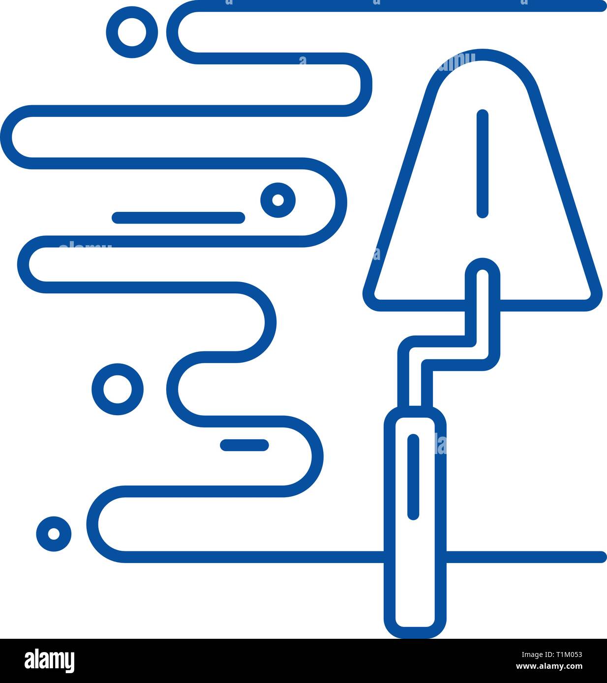 Wall plaster line icon concept. Wall plaster flat vector symbol, sign ...