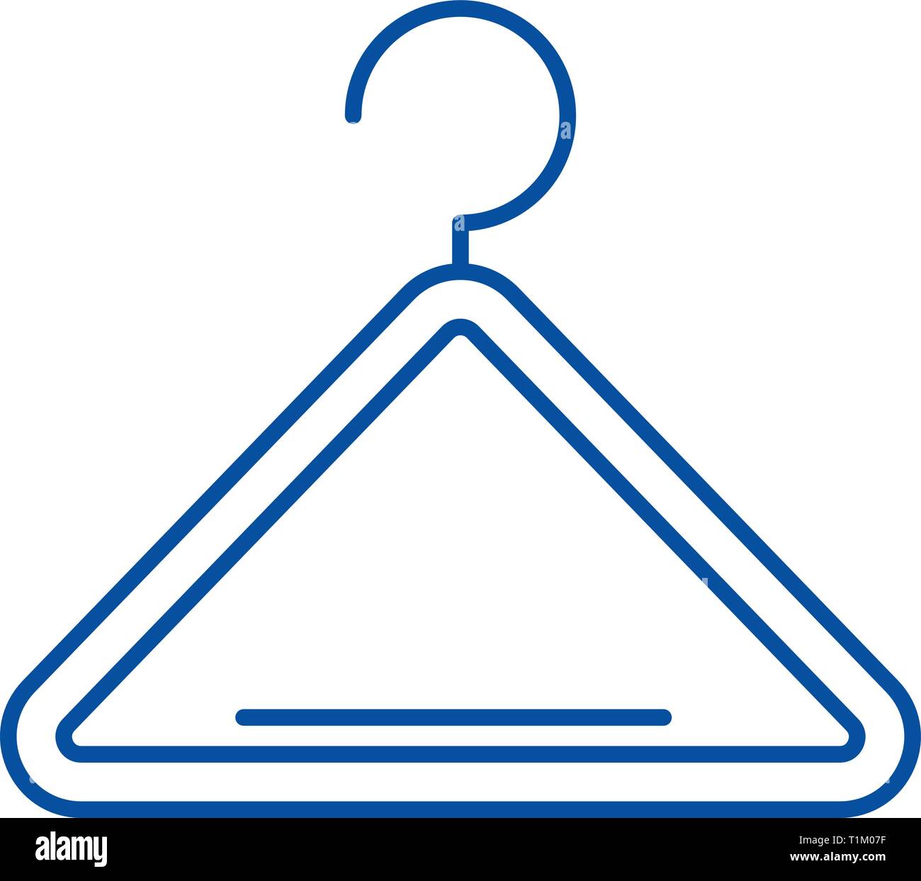 Wardrobe hangers line icon concept. Wardrobe hangers flat vector symbol ...