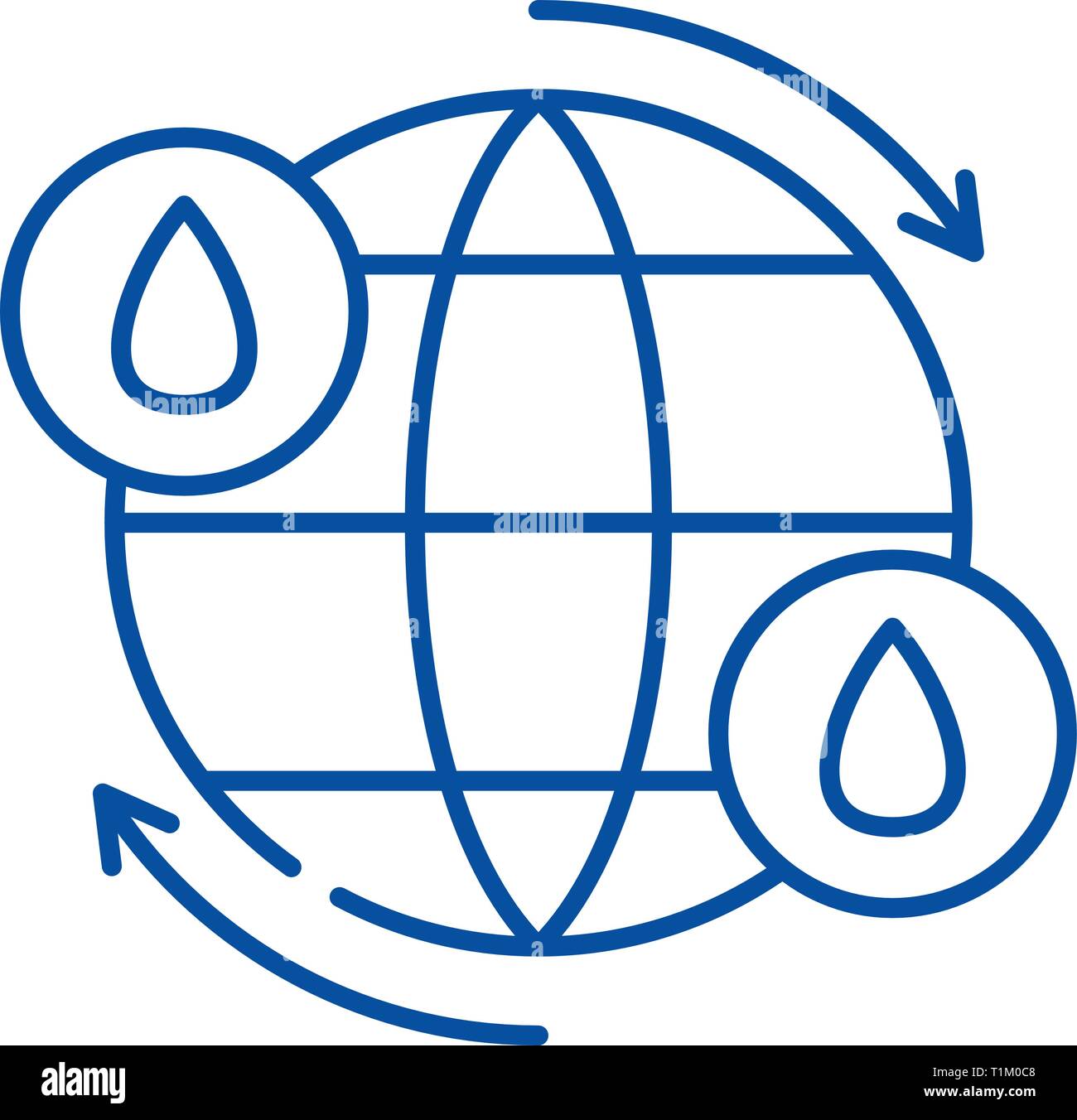 Water cycle line icon concept. Water cycle flat vector symbol, sign ... Water cycle line icon concept. Water cycle flat vector symbol, sign ...