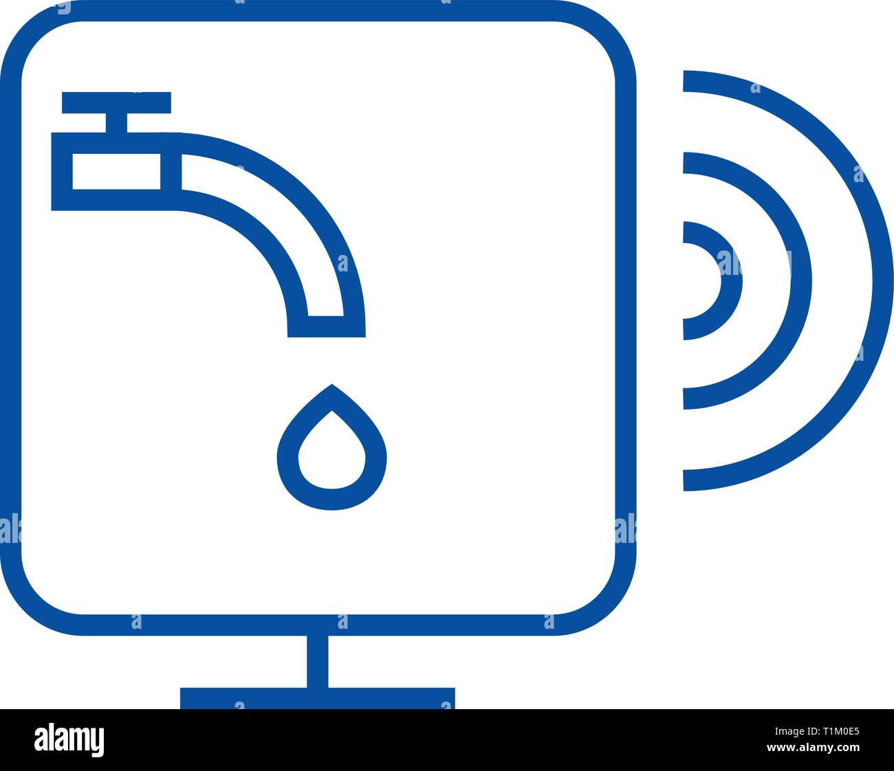 Water sensor line icon concept. Water sensor flat vector symbol, sign ... Water sensor line icon concept. Water sensor flat vector symbol, sign ...