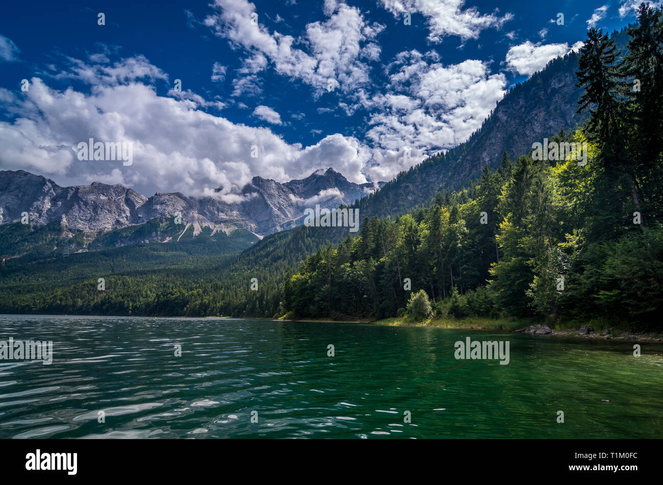 Eibsee Garmisch-Partenkirchen - View to Lake Eib, Bavaria, Germany ...
