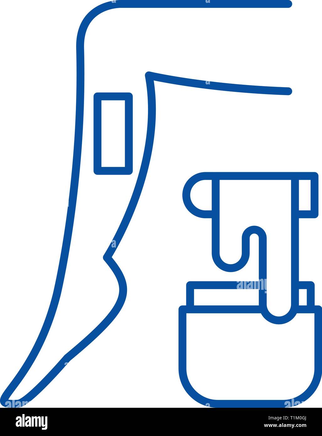 Waxing line icon concept. Waxing flat vector symbol, sign, outline ...