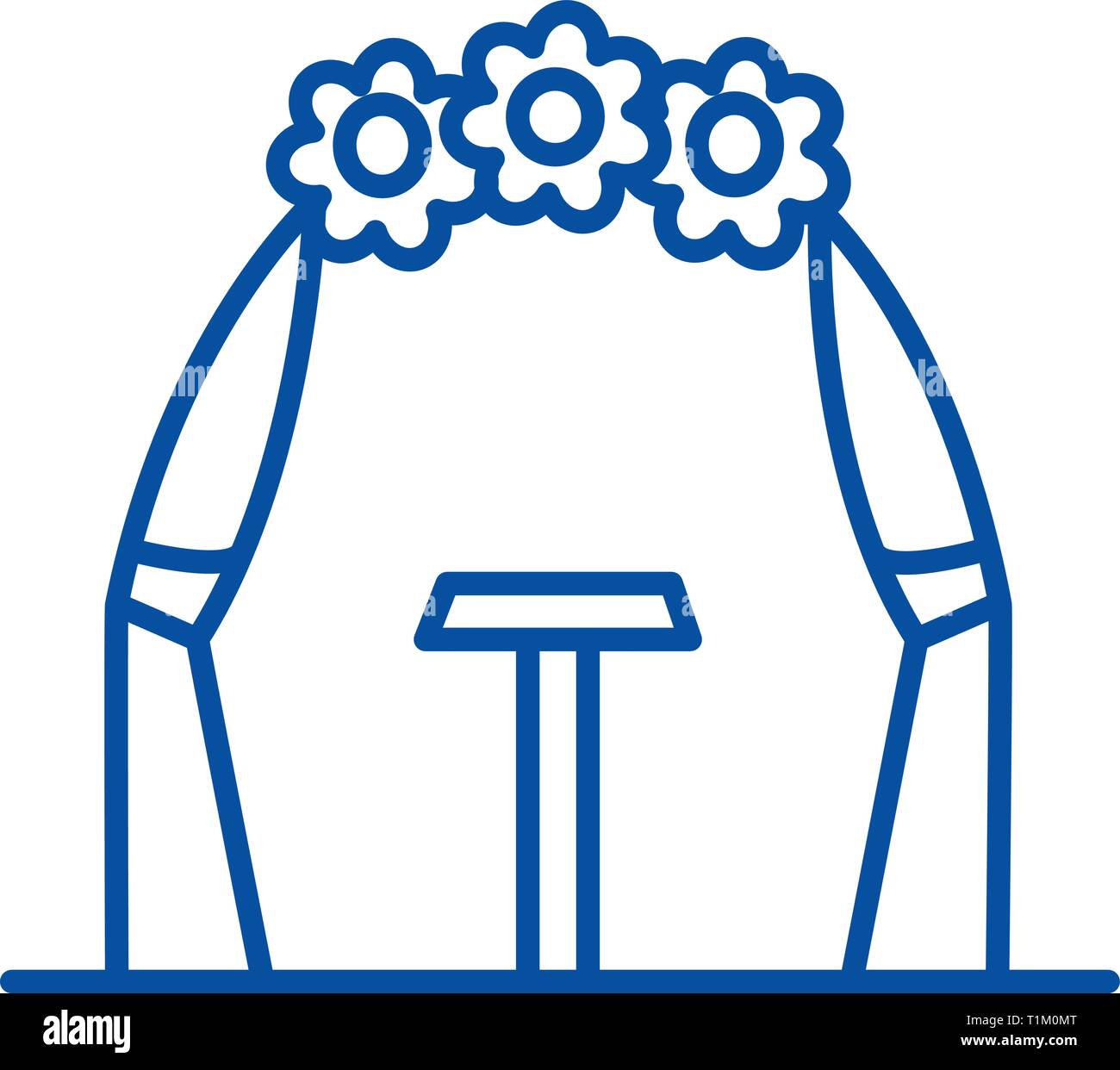 Wedding arch line icon concept. Wedding arch flat vector symbol, sign ...