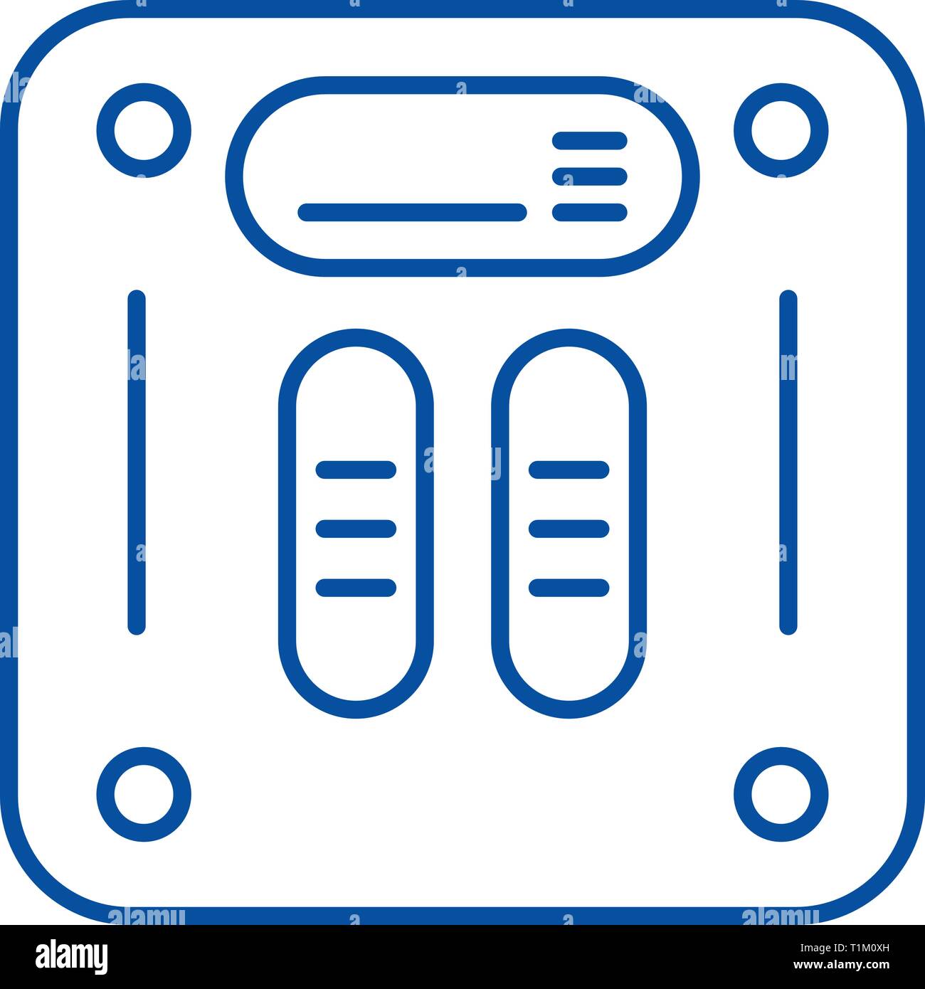Weight scales line icon concept. Weight scales flat vector symbol, sign ...
