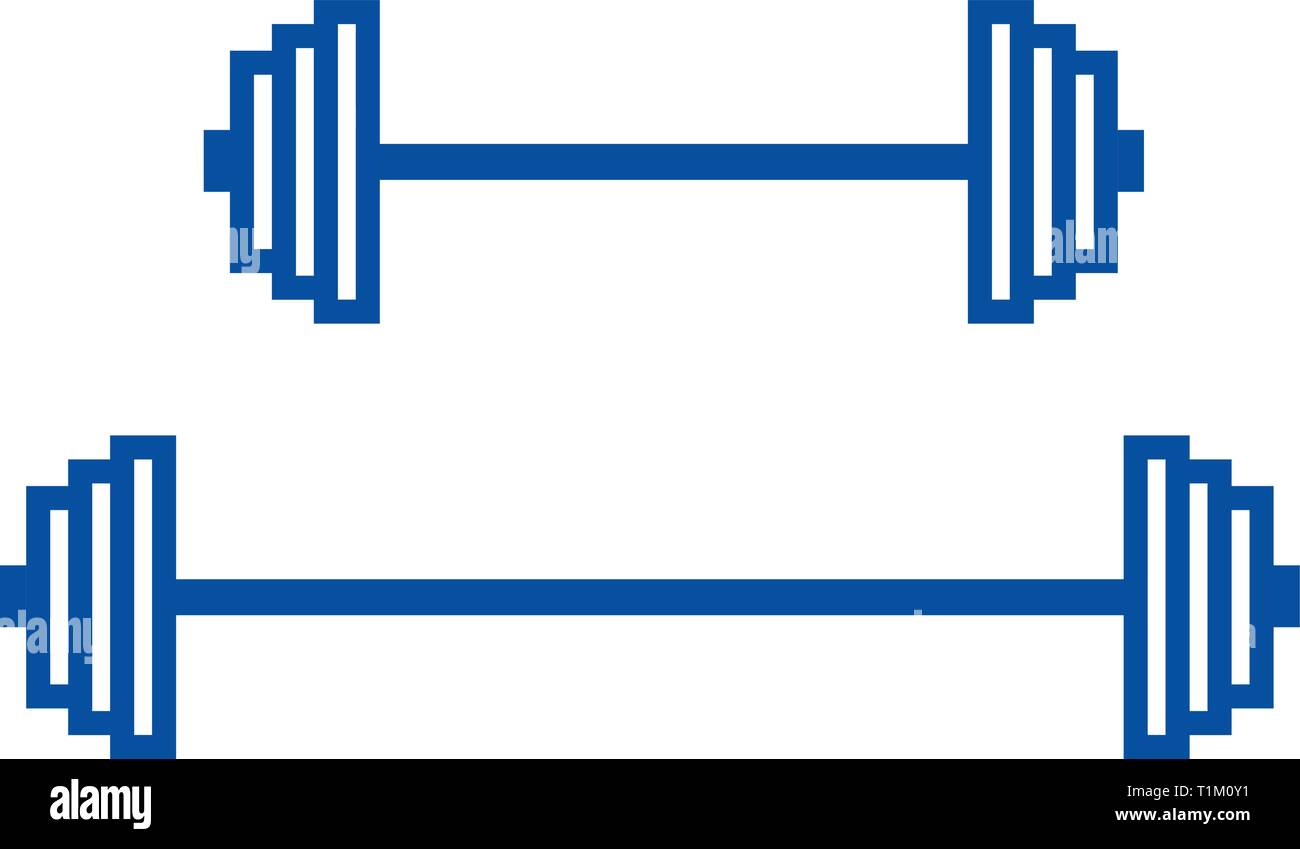 Weights line icon concept. Weights flat vector symbol, sign, outline ...