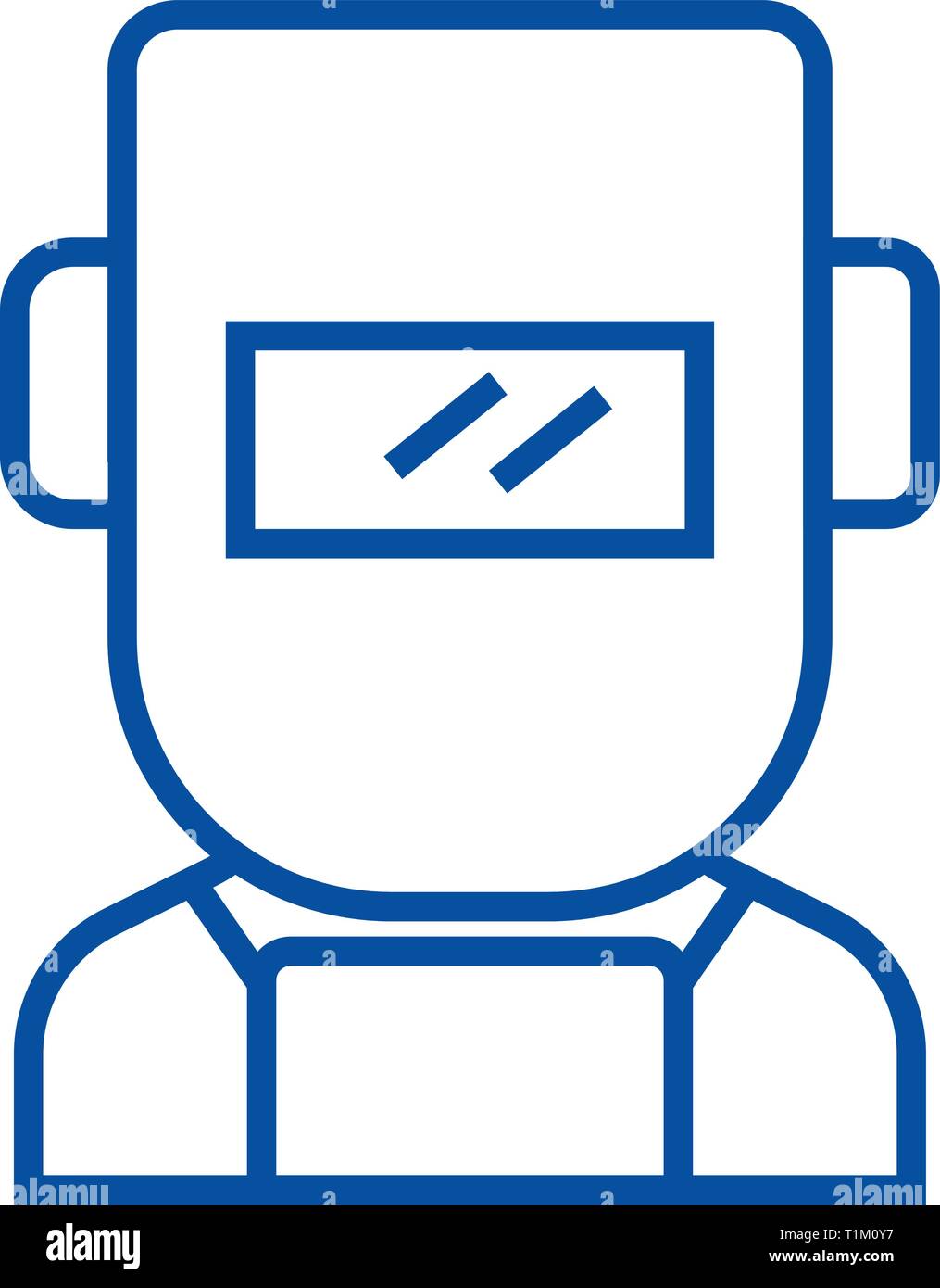 Welder line icon concept. Welder flat vector symbol, sign, outline ...