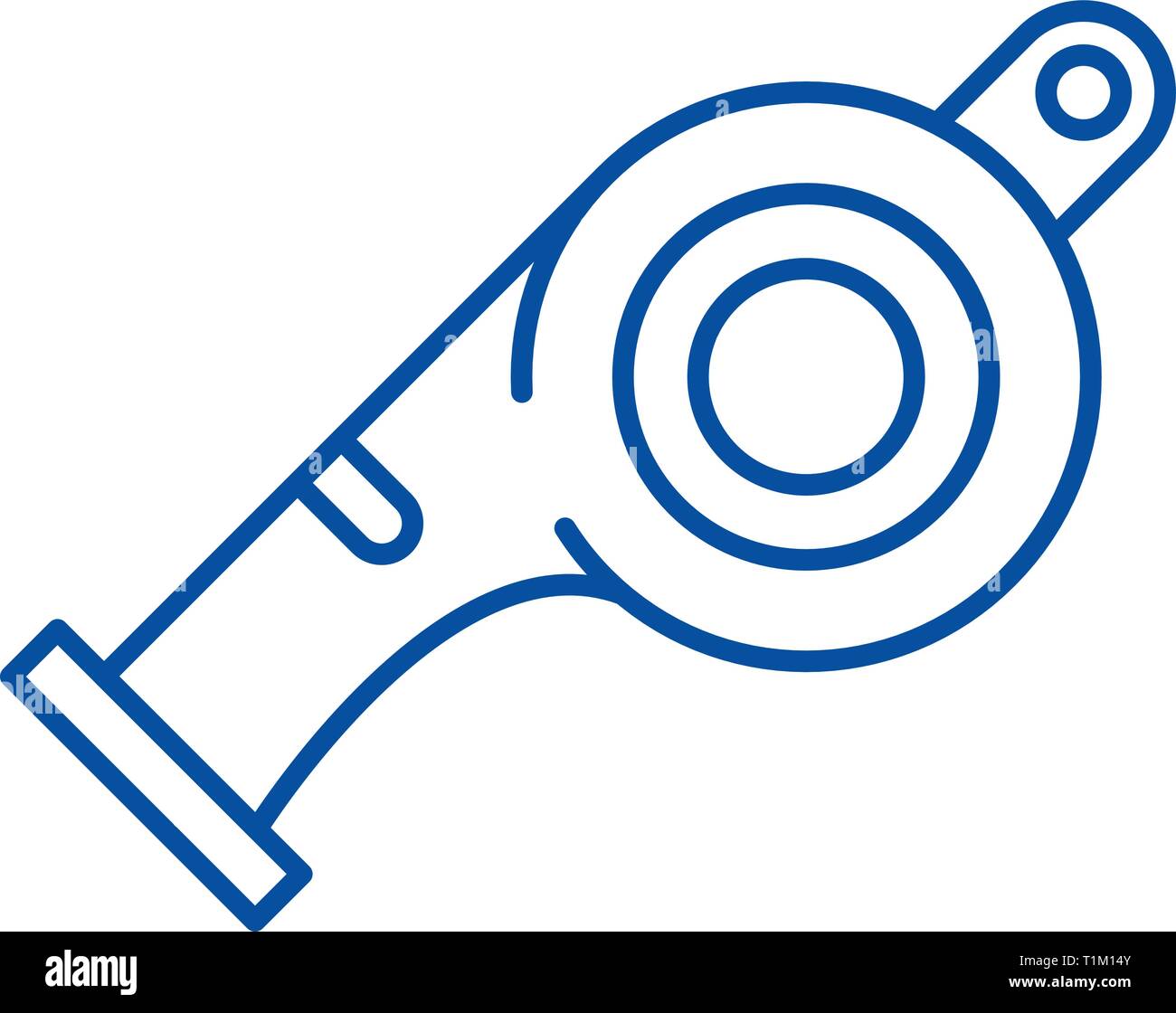 Whistle line icon concept. Whistle flat vector symbol, sign, outline ...
