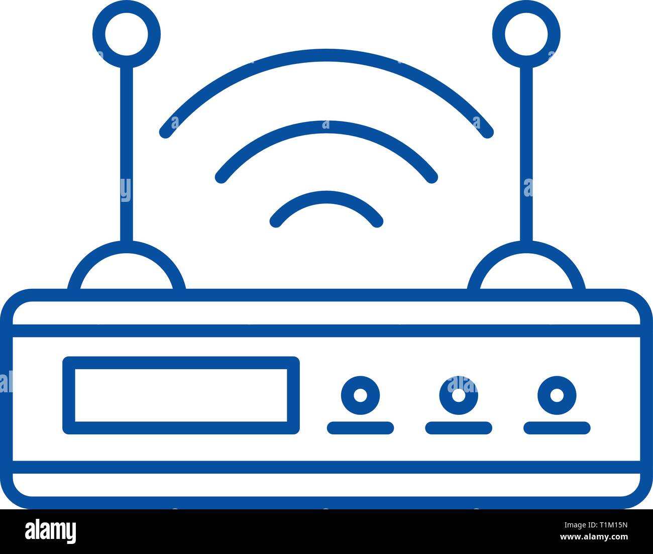 Wi fi router line icon concept. Wi fi router flat vector symbol, sign ... Wi fi router line icon concept. Wi fi router flat vector symbol, sign ...