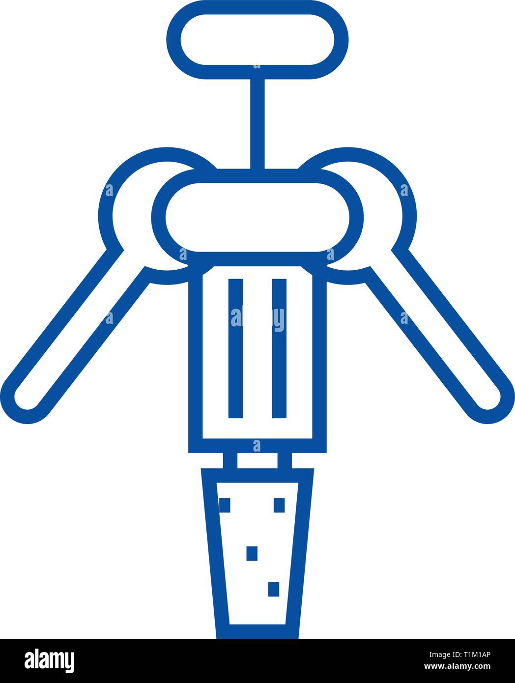 Wine Corkscrew Line Icon Concept Wine Corkscrew Flat Vector Symbol Sign Outline Illustration