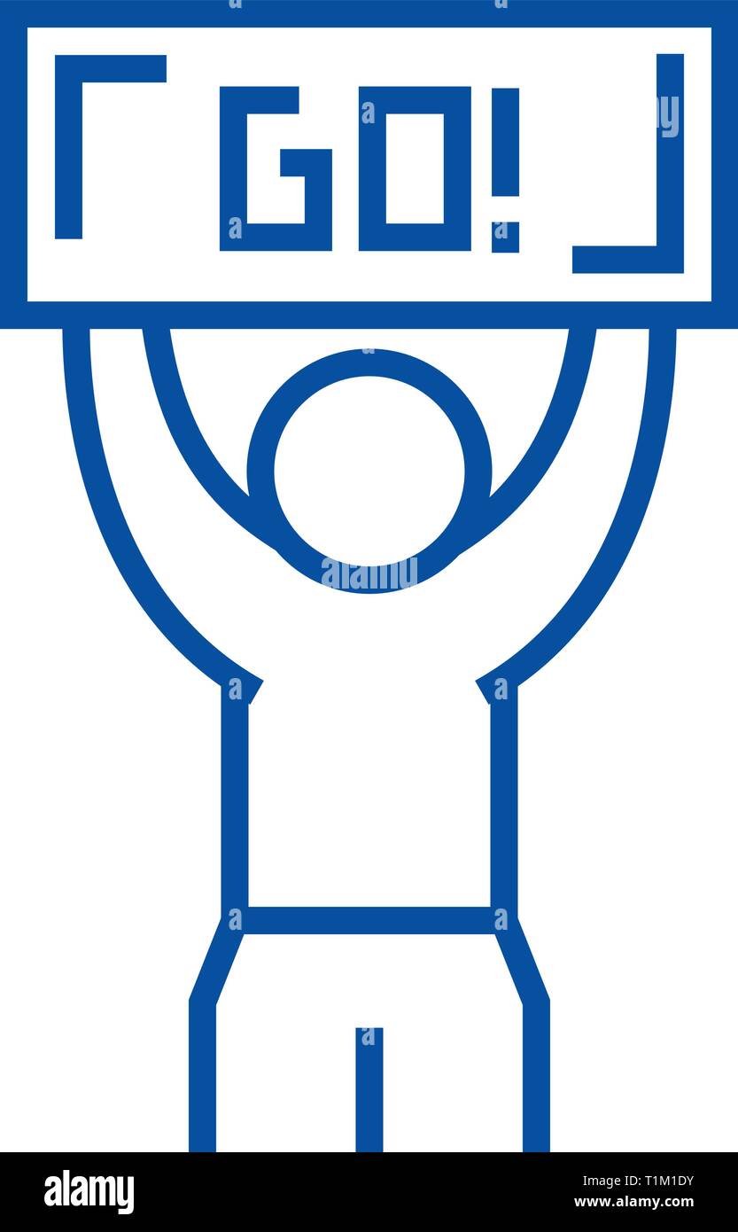 Winner, go line icon concept. Winner, go flat vector symbol, sign ...