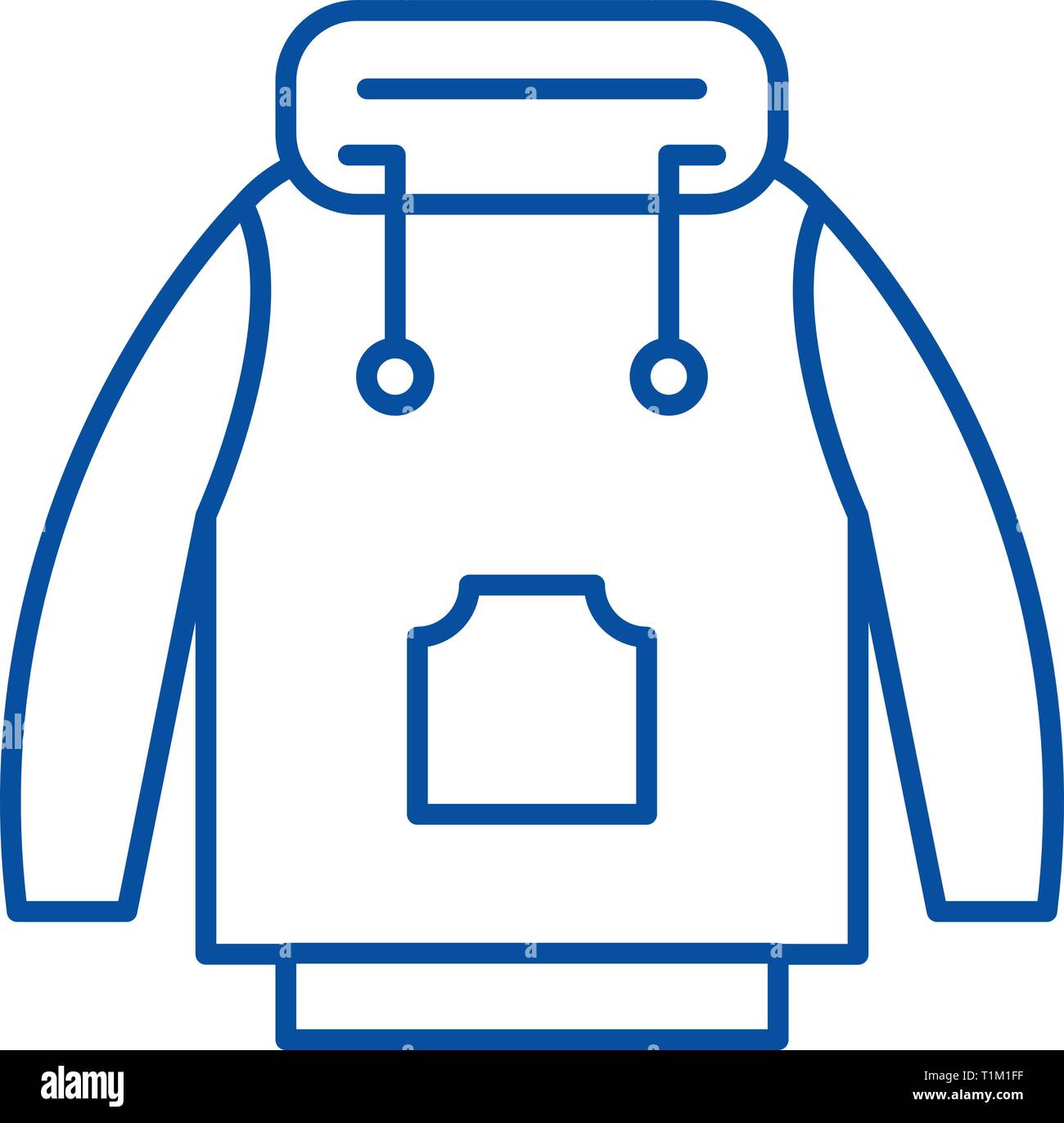 Winter jacket line icon concept. Winter jacket flat vector symbol, sign ...