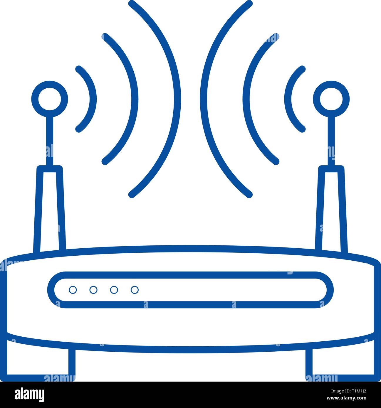 Wireless internet line icon concept. Wireless internet flat vector ...