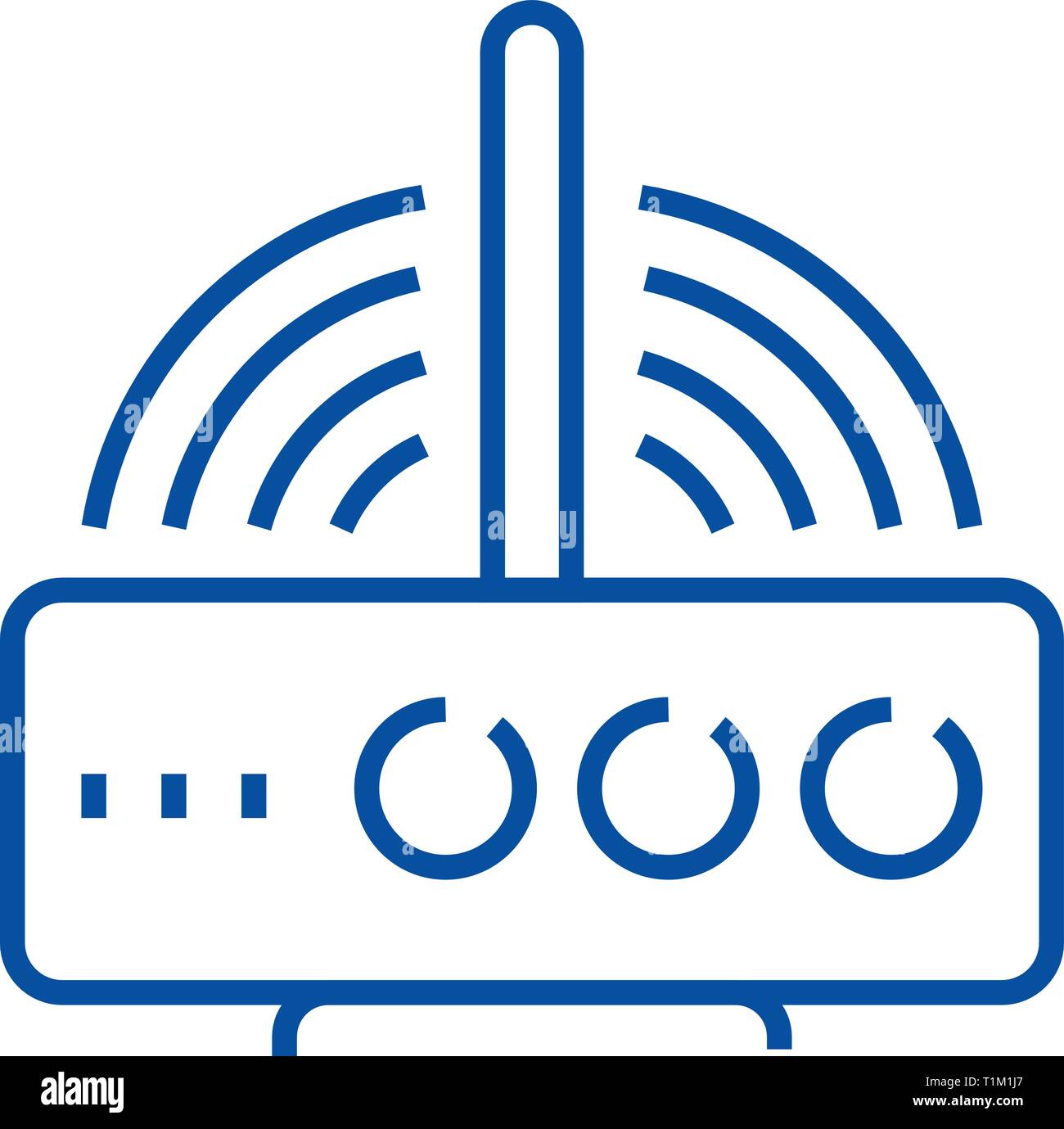 Wireless router line icon concept. Wireless router flat vector symbol ... Wireless router line icon concept. Wireless router flat vector symbol ...