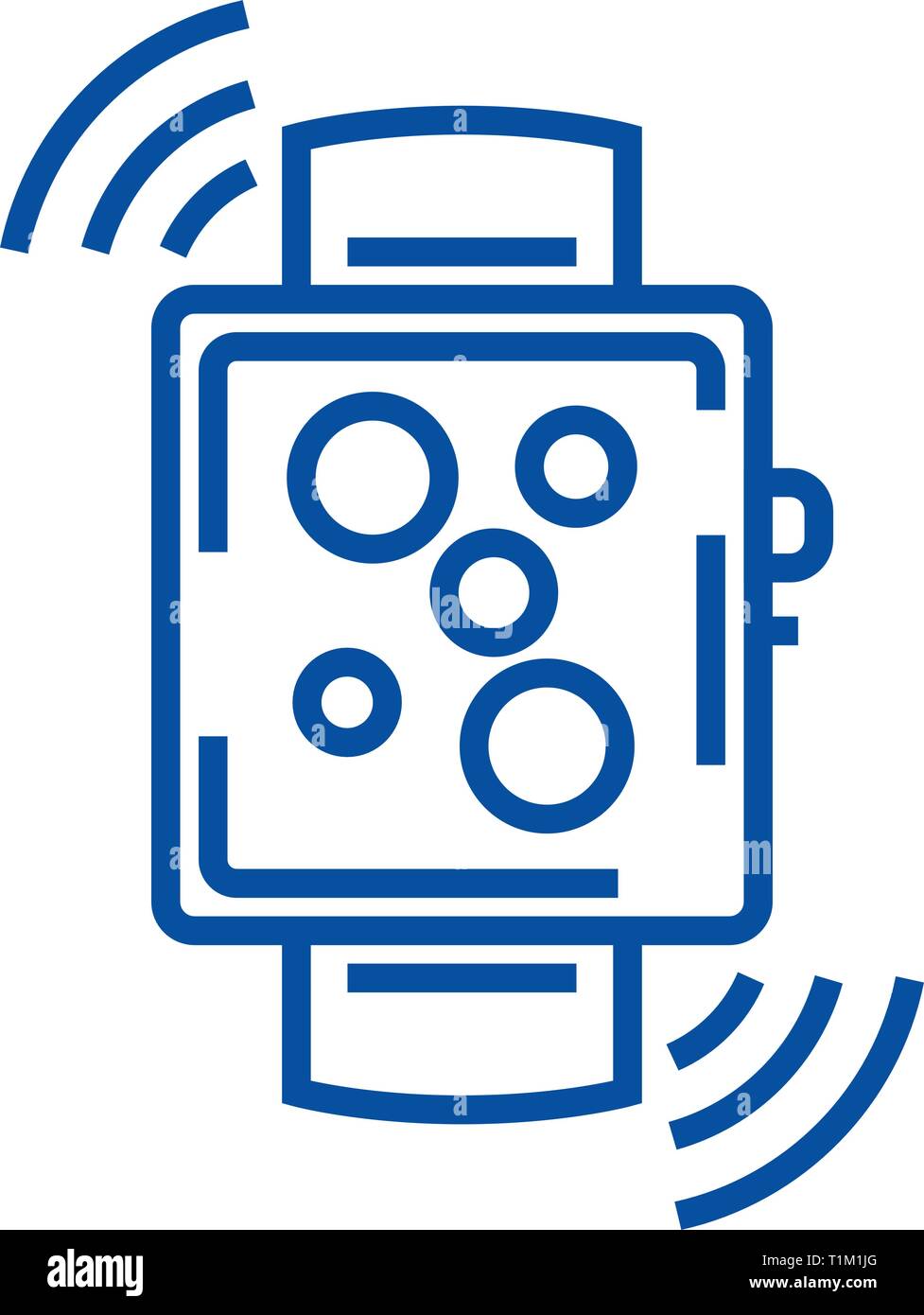 Wireless smart watch line icon concept. Wireless smart watch flat ...