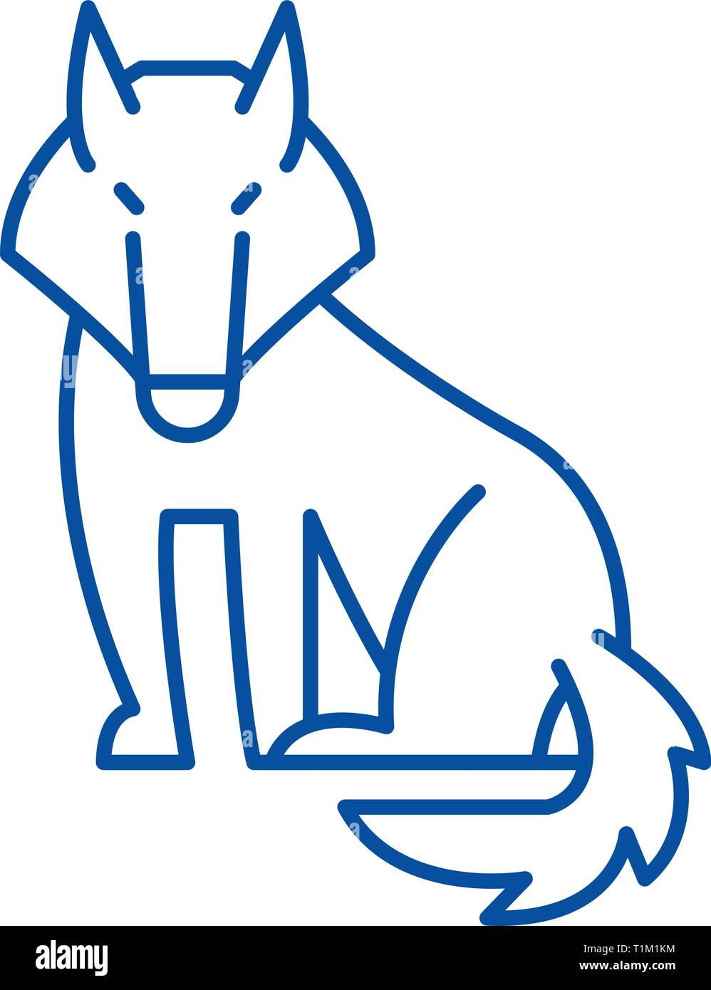 Wolf line icon concept. Wolf flat vector symbol, sign, outline ...