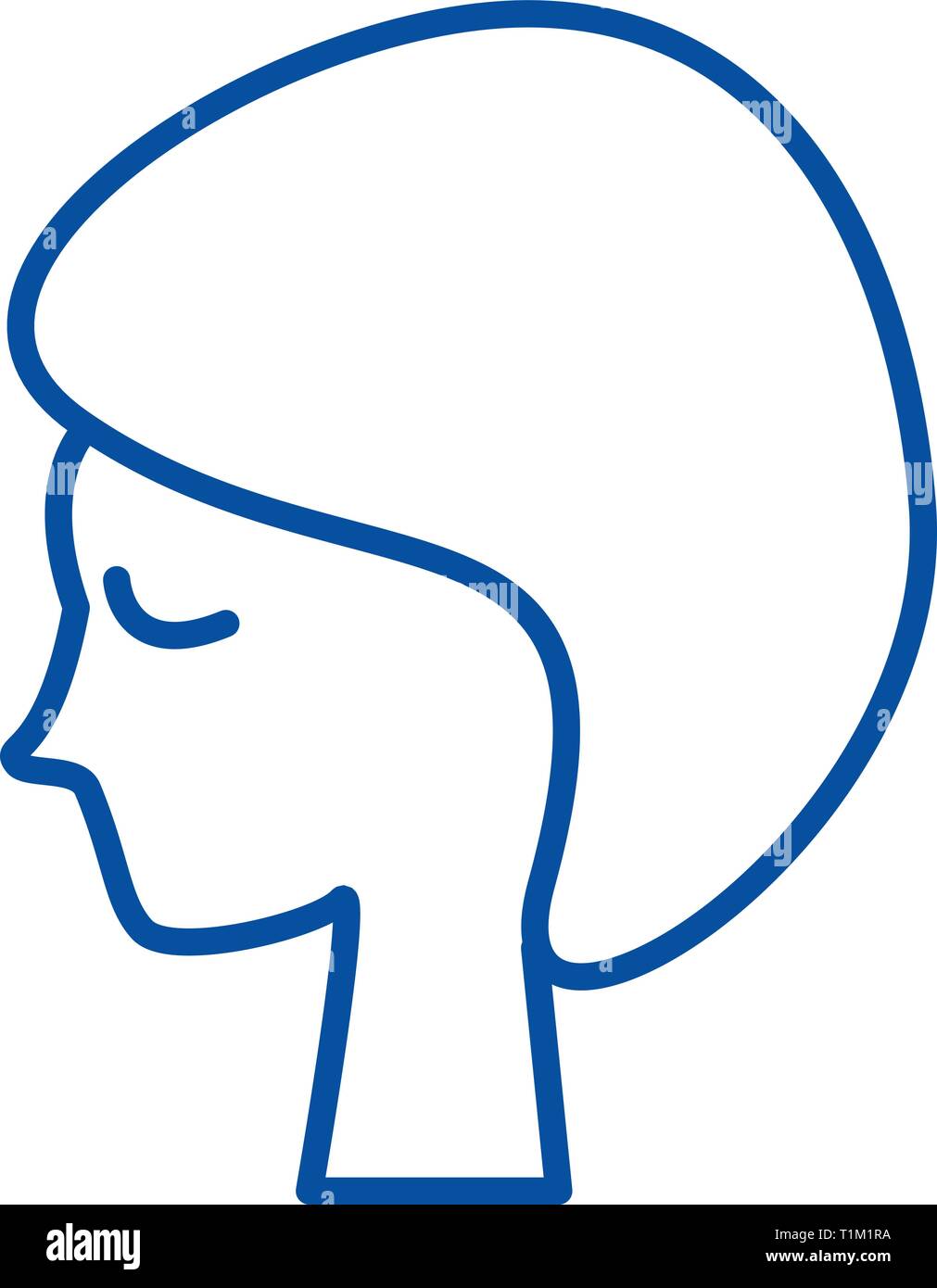 Woman face, in spa line icon concept. Woman face, in spa flat vector ...