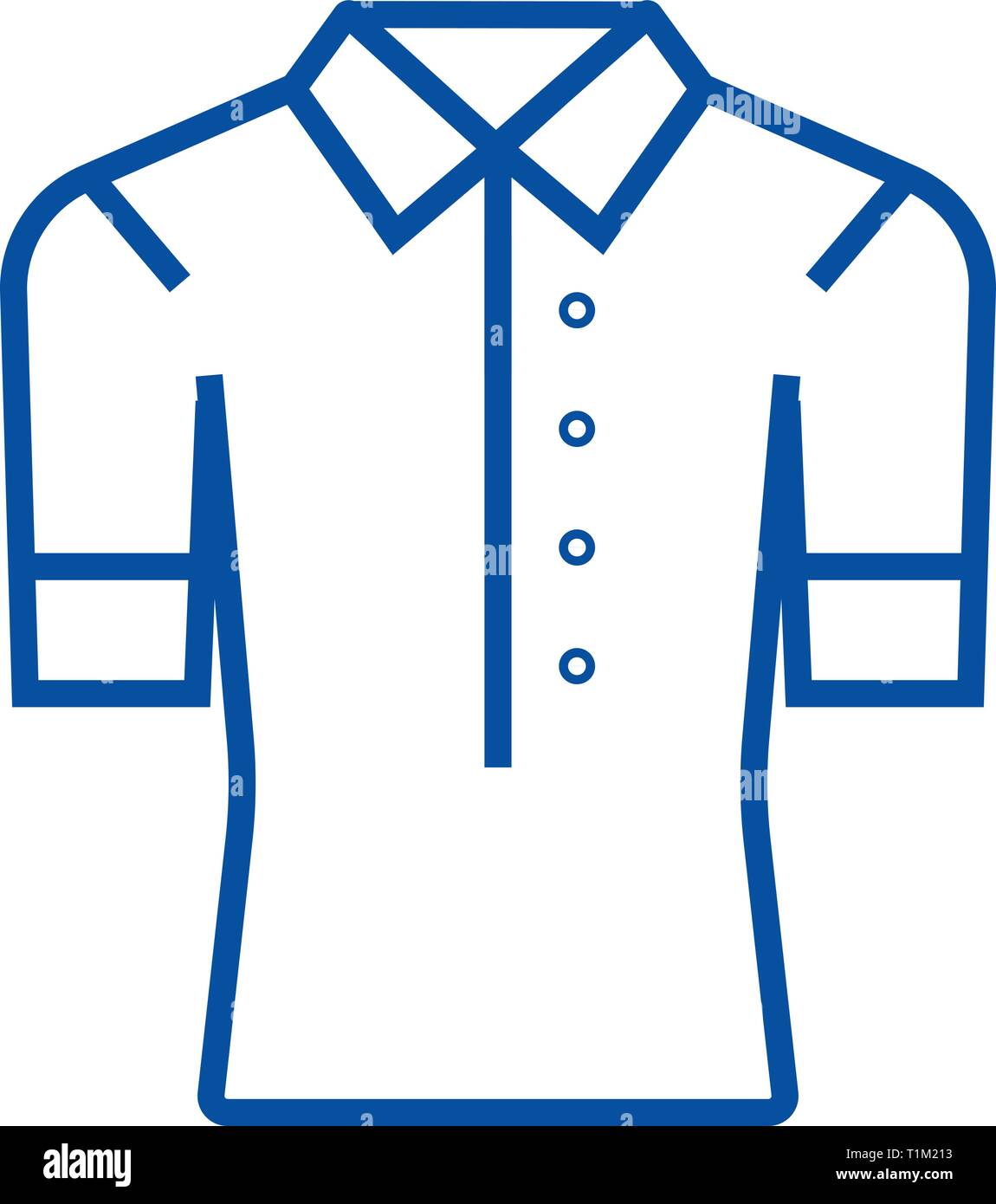 Women polo line icon concept. Women polo flat vector symbol, sign ...