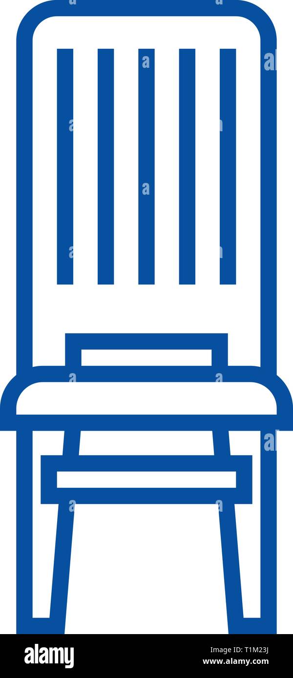 Wooden chair line icon concept. Wooden chair flat vector symbol, sign ...