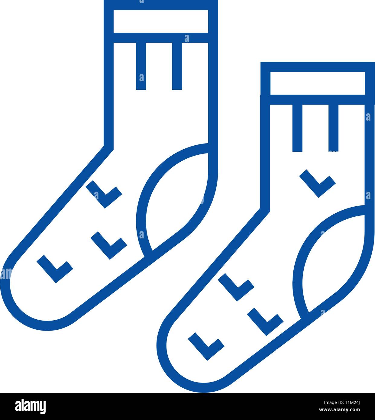 Wool socks line icon concept. Wool socks flat vector symbol, sign ...