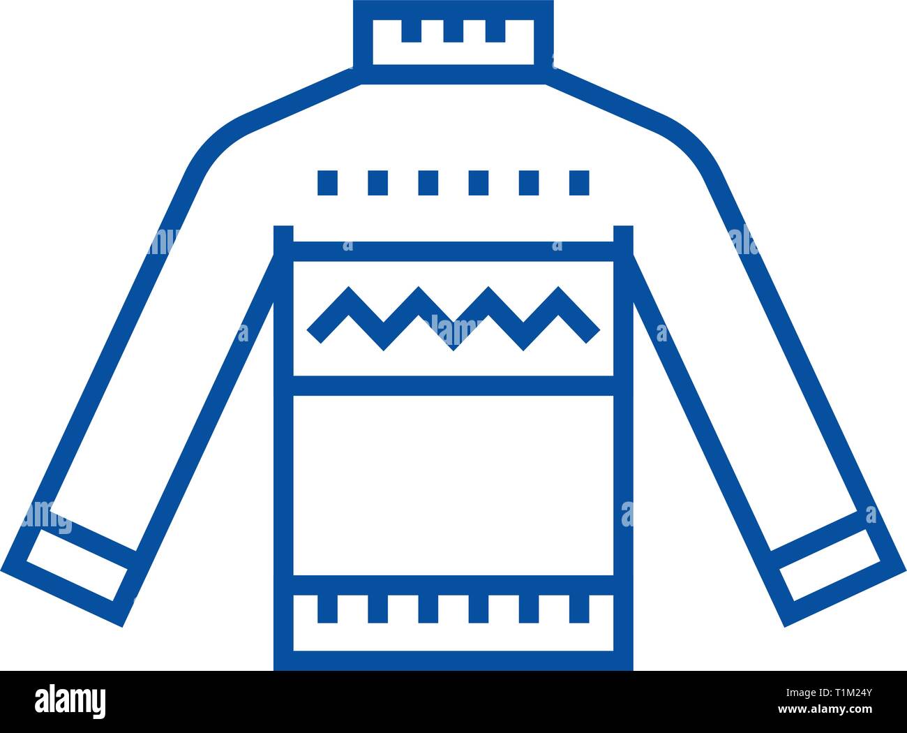 Wool sweater line icon concept. Wool sweater flat vector symbol, sign ...
