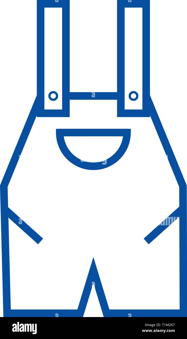 Work overall line icon concept. Work overall flat vector symbol, sign ...