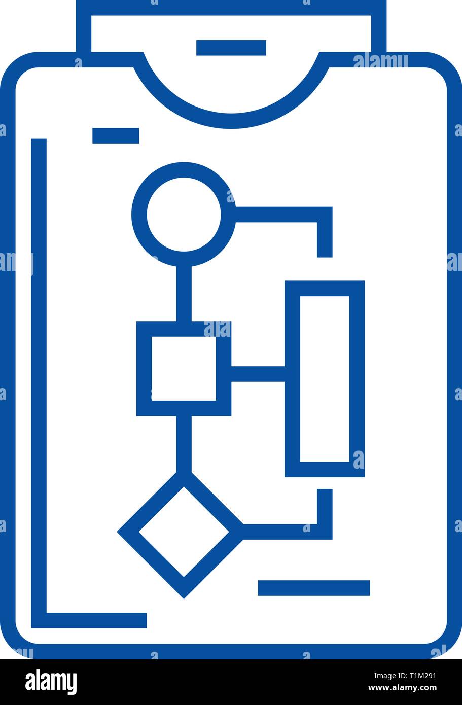 Workflow plan line icon concept. Workflow plan flat vector symbol, sign ...