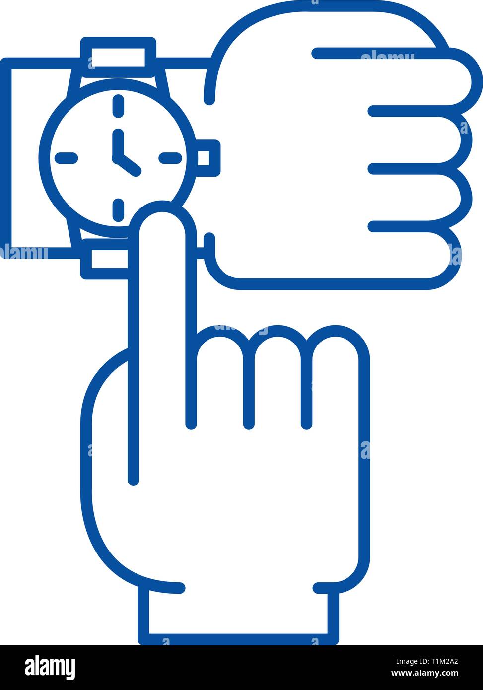 Working hours line icon concept. Working hours flat vector symbol, sign ...