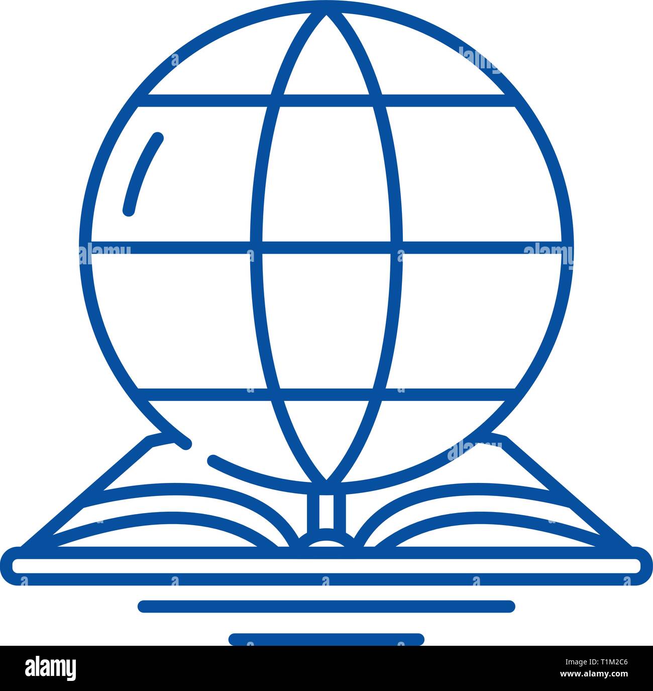 World law line icon concept. World law flat vector symbol, sign ...
