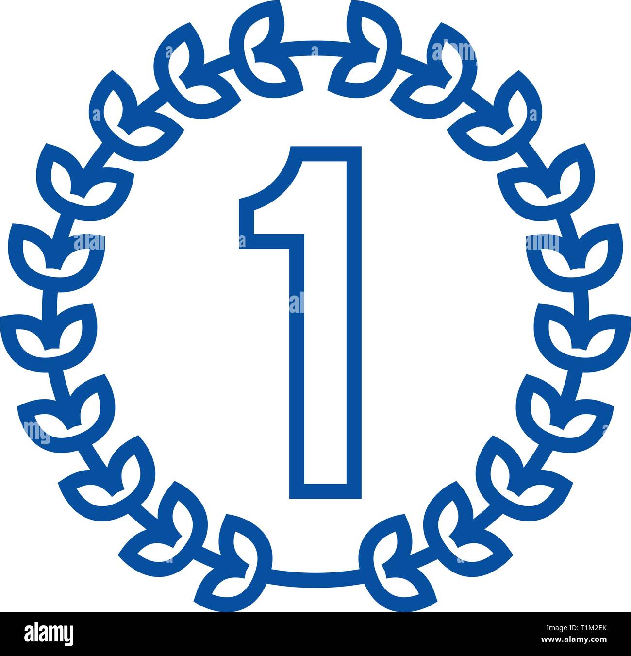 Wreath first line icon concept. Wreath first flat vector symbol, sign ...